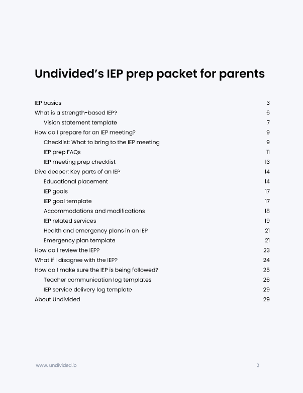 Free downloadable guide with IEP templates and printables
