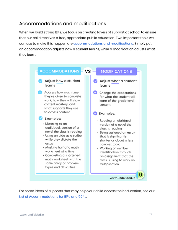 Free downloadable guide with IEP templates and printables