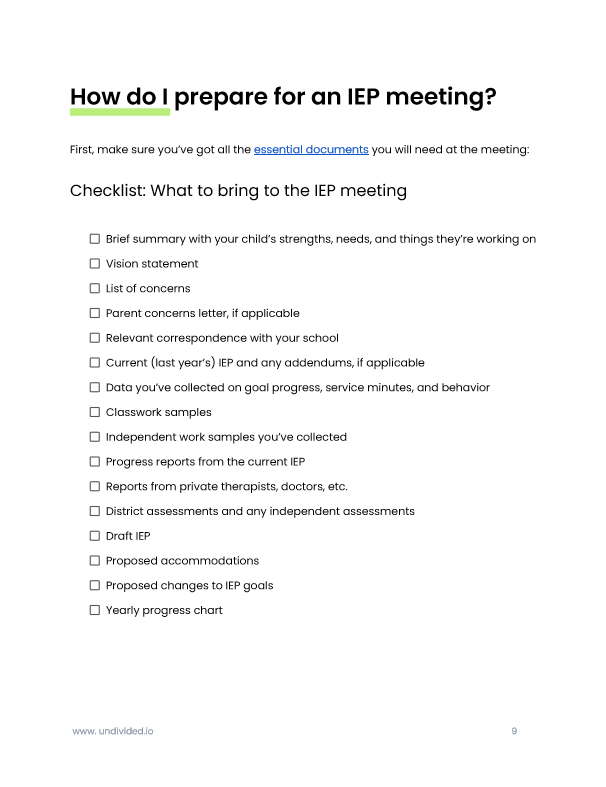 Free downloadable guide with IEP templates and printables