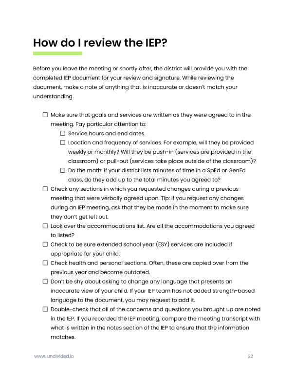 Free downloadable guide with IEP templates and printables